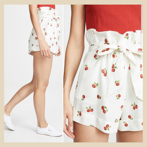 FARM Rio | Shorts | Nwt Farm Rio Pitanga Cherry Print Linen Bag Shorts ...